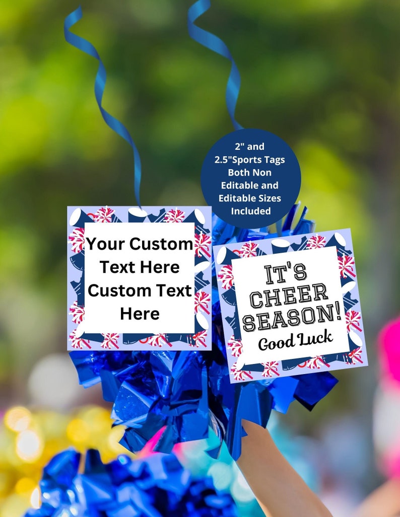 Editable Cheerleading Treat Tag, Printable Sports Favor (PDF) - Etsy
