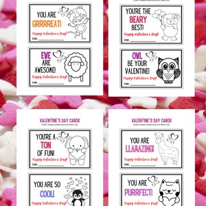 Valentine Cards for Kids, Printable Color Me Cards, Kids Valentine Card ...