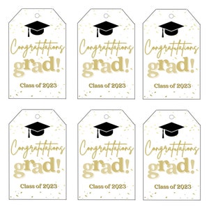 Graduation Gift Tags, Graduation Cap Tags, Congratulations Treat Tags ...