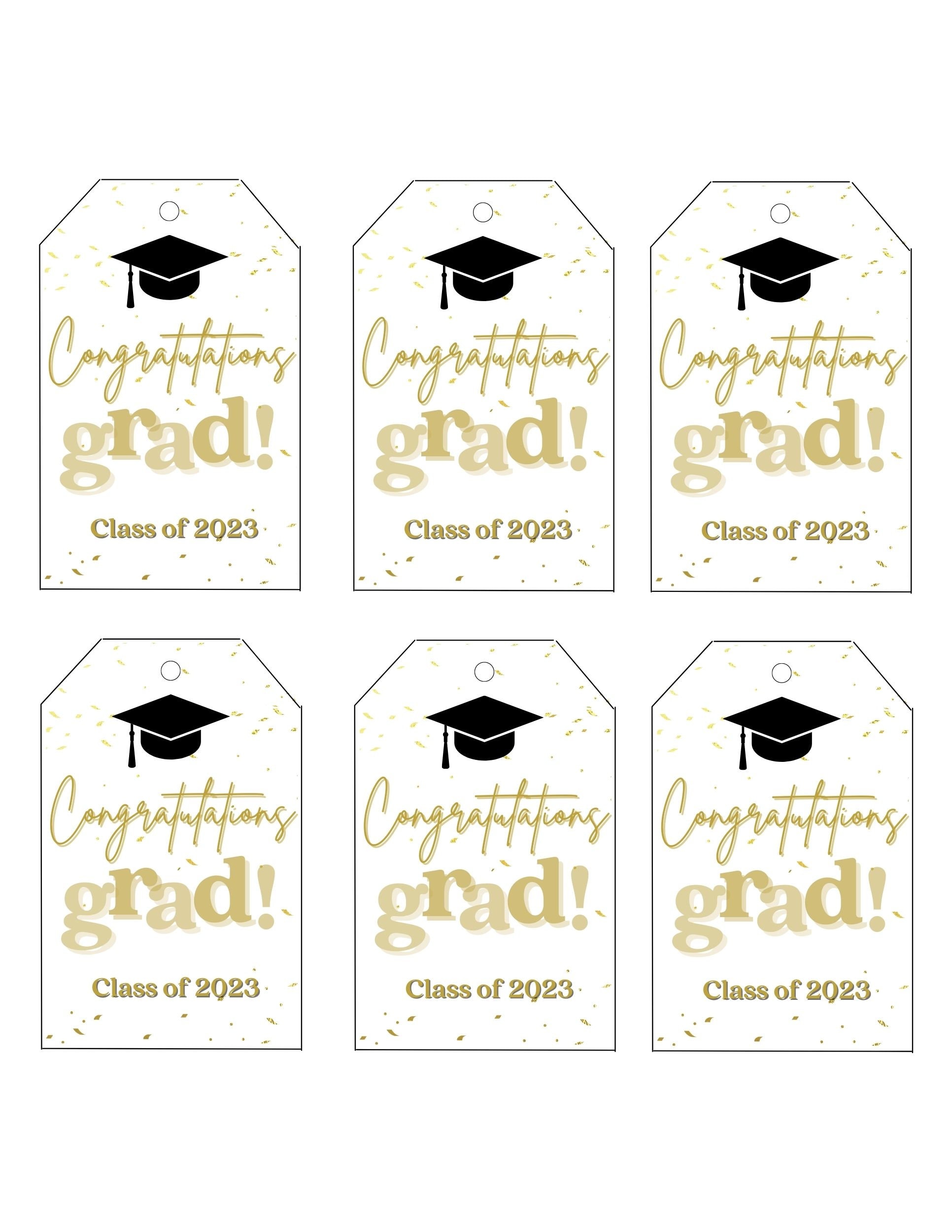 Graduation Gift Tags, Graduation Cap Tags, Congratulations Treat Tags ...