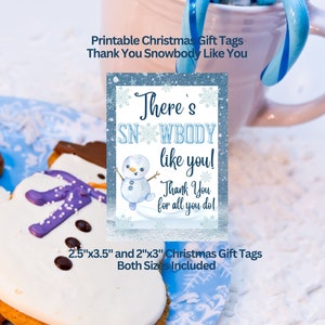 Christmas Gift Tag Printable, Snowman Tag, Snowman Gift Tag, Thanks ...