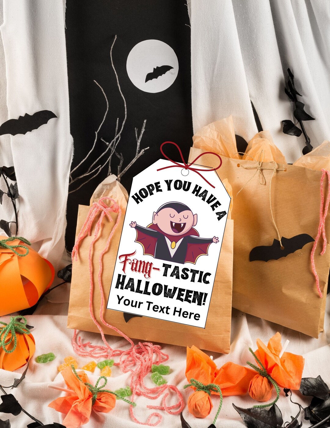 Halloween Favor Tag, Editable Halloween Tag, Halloween Tags, Fangtastic ...