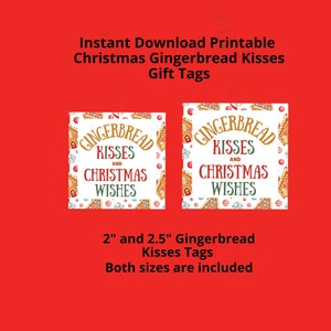 Printable Christmas Gift Tags, Gingerbread Tag, Gingerbread Gift Tag ...