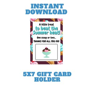Ice Cream Gift Card Holder, Teacher Gift Card Holder, Here's the Scoop ...