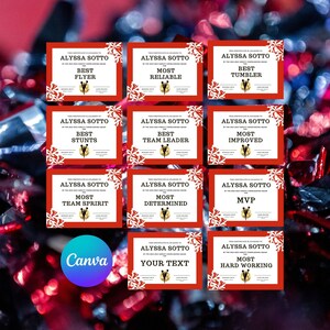 Cheerleading Award Certificate, End of Season Cheerleading Award ...