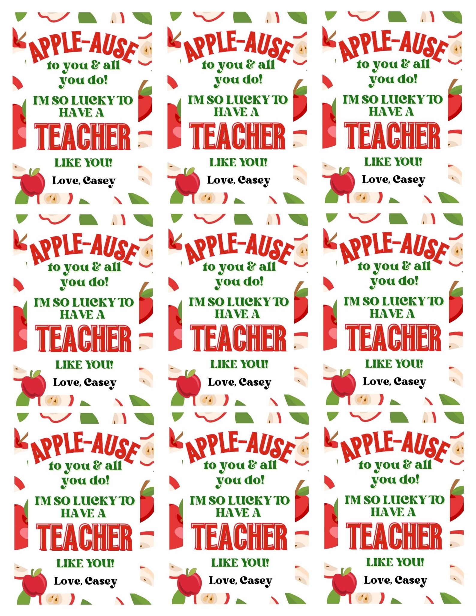 Appreciation Tag Teacher Appreciation Tag Printable Teacher - Etsy