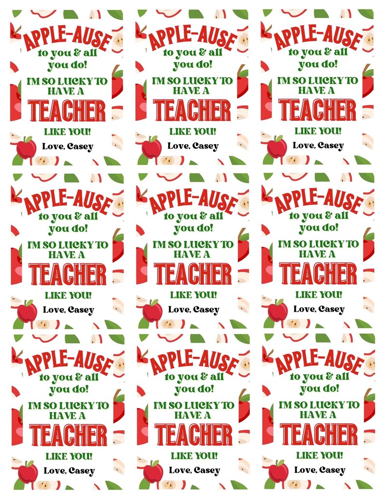 Appreciation Tag Teacher Appreciation Tag Printable Teacher - Etsy