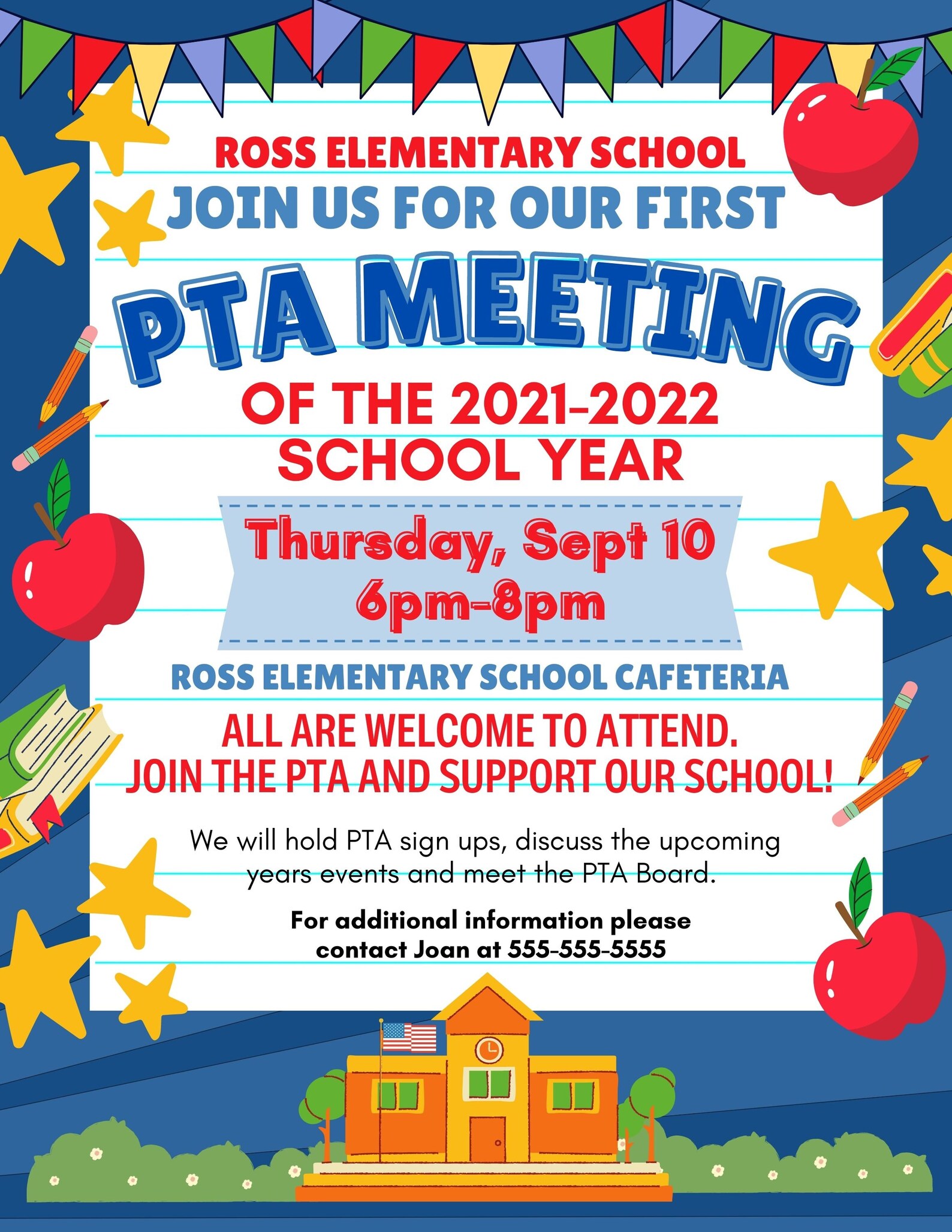 PTA Meeting Flyer PTO PTA Flyer Editable School Flyer Back - Etsy