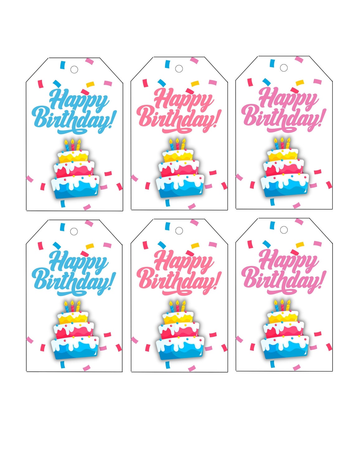 Happy Birthday Gift Tag Printable Birthday Tag Printable - Etsy