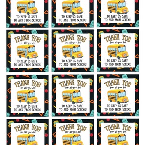 Bus Driver Gift Tags, Bus Driver Appreciation Gift Tags, Appreciation ...