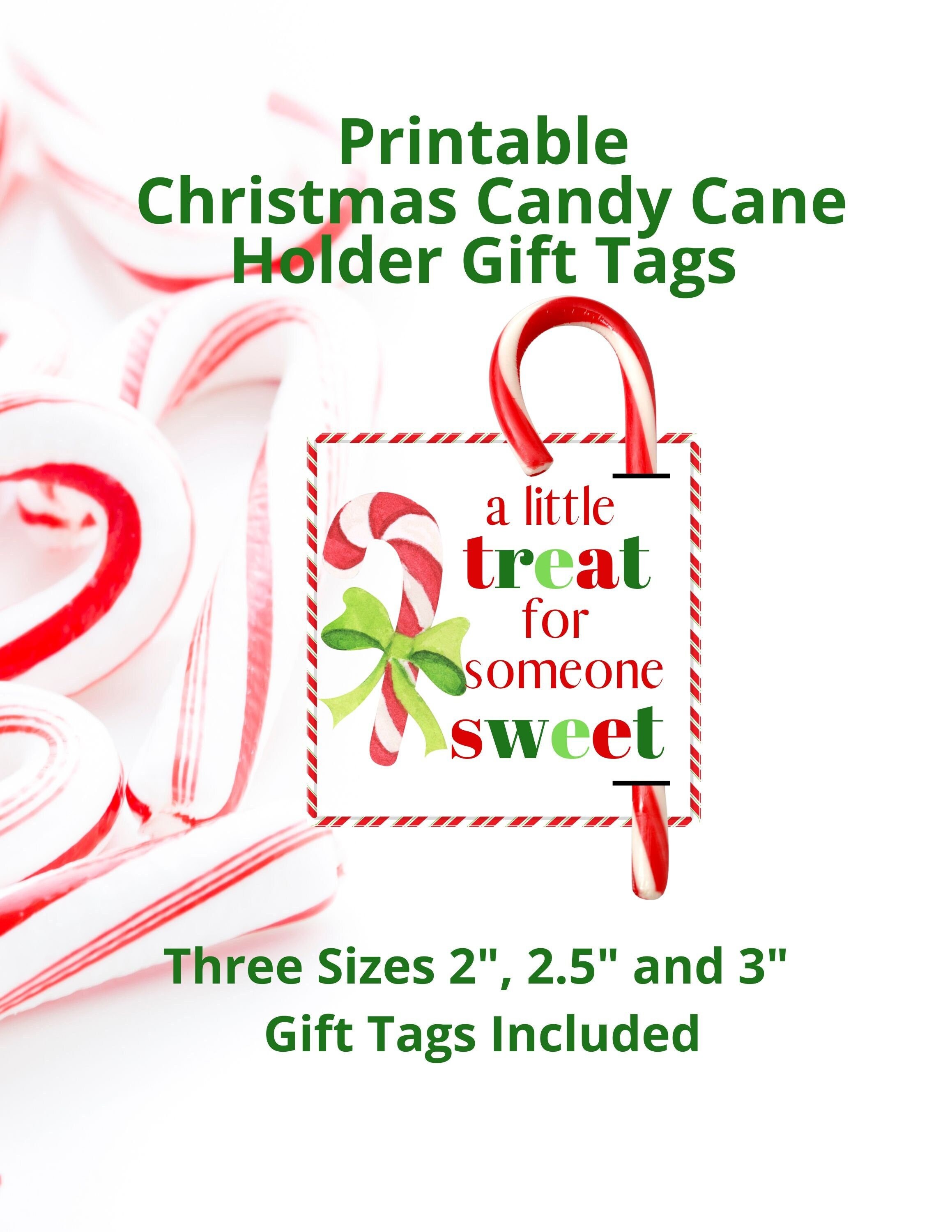 Candy Cane Holder, Candy Cane Holder Tag, Christmas Gift Tag Printable ...