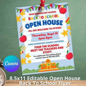 Back to School Flyer, School Open House Flyer, Editable School Flyer ...