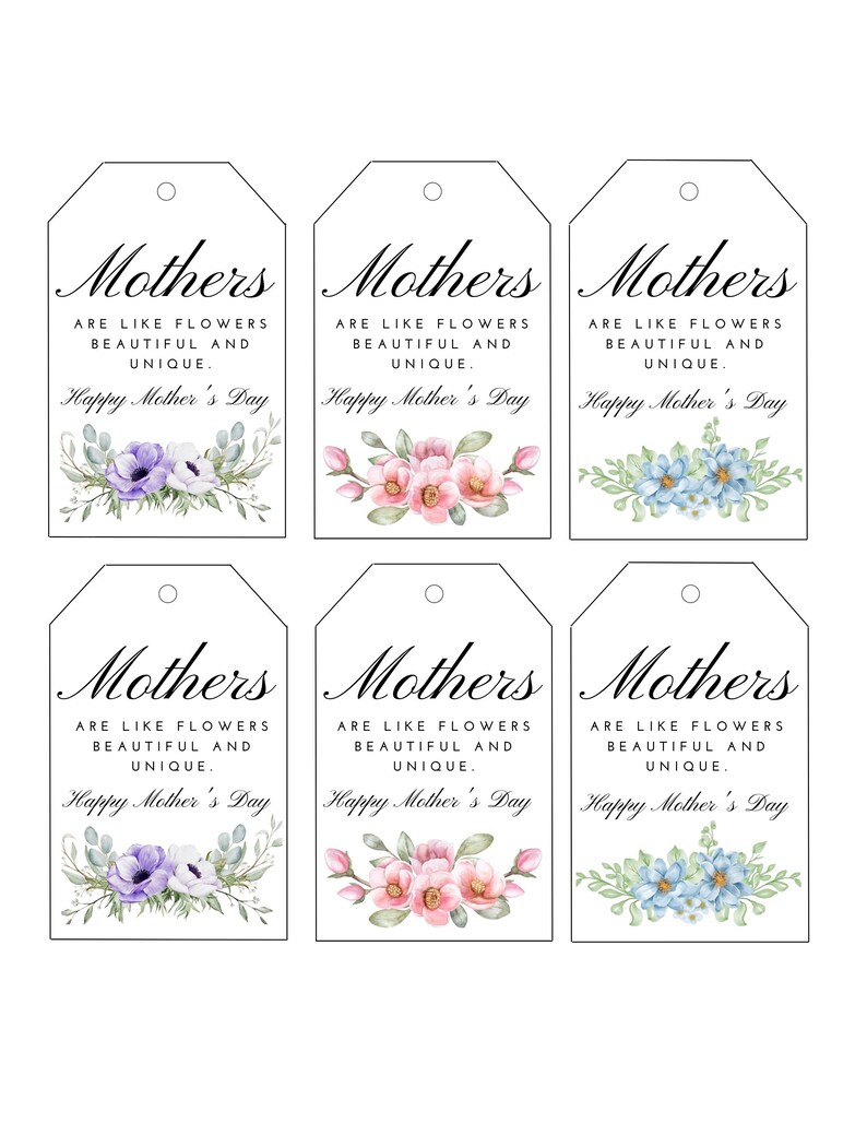 Mother's Day Gift Tags Printable Mothers Day Treat Tags - Etsy