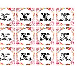 Valentine Treat Tags, Printable Goodie Bag Tags, Printable Cookie Tags ...