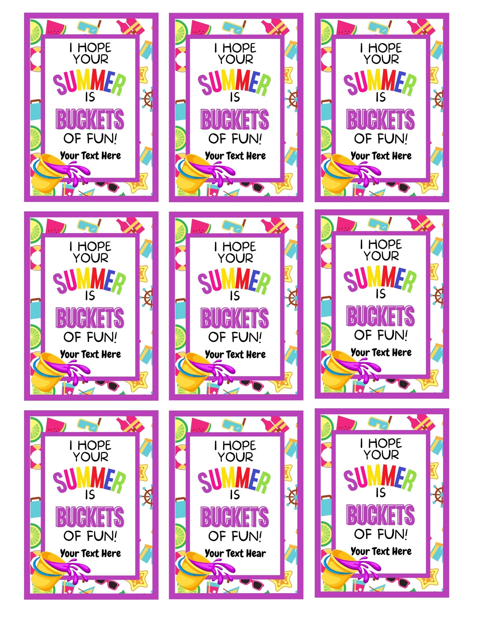 Summer Gift Tag, End of School Year Gift Tags, Editable Gift Tags ...