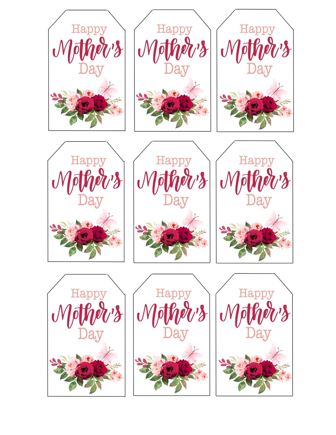 Mothers Day Gift Tags Printable Mothers Day Treat Tags - Etsy