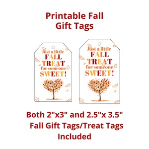 Fall Gift Tag, Printable Fall Tag, Autumn Gift Tag, A Little Treat Tag ...