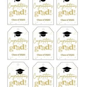 Graduation Gift Tags, Graduation Cap Tags, Congratulation Grad Tags ...