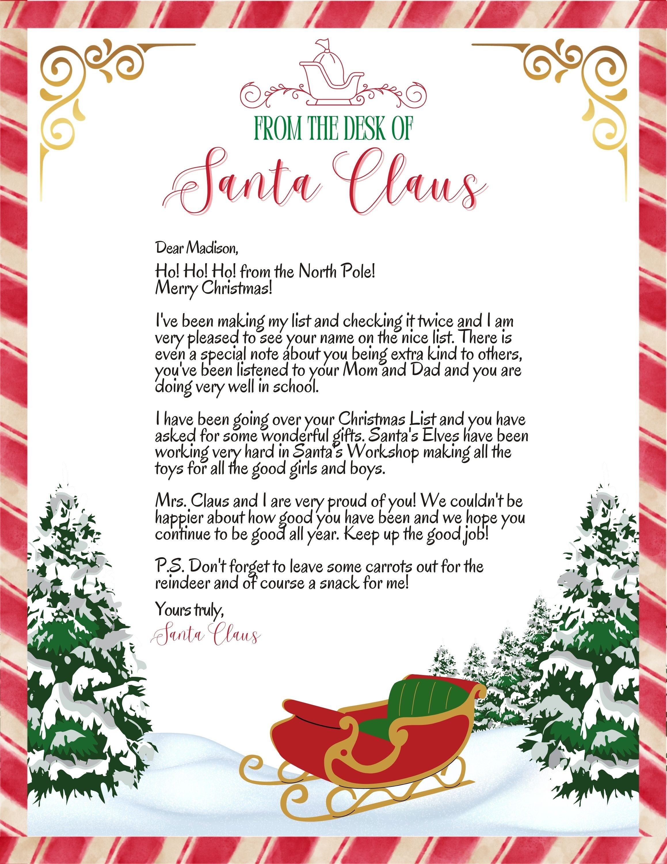 Editable Letter From Santa Letter From Santa Template - Etsy UK