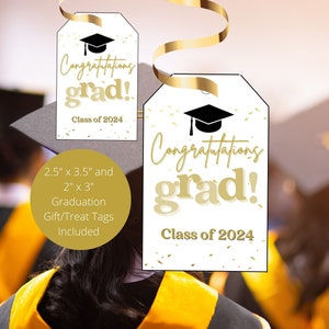 Graduation Gift Tags, Graduation Cap Tags, Congratulation Grad Tags ...