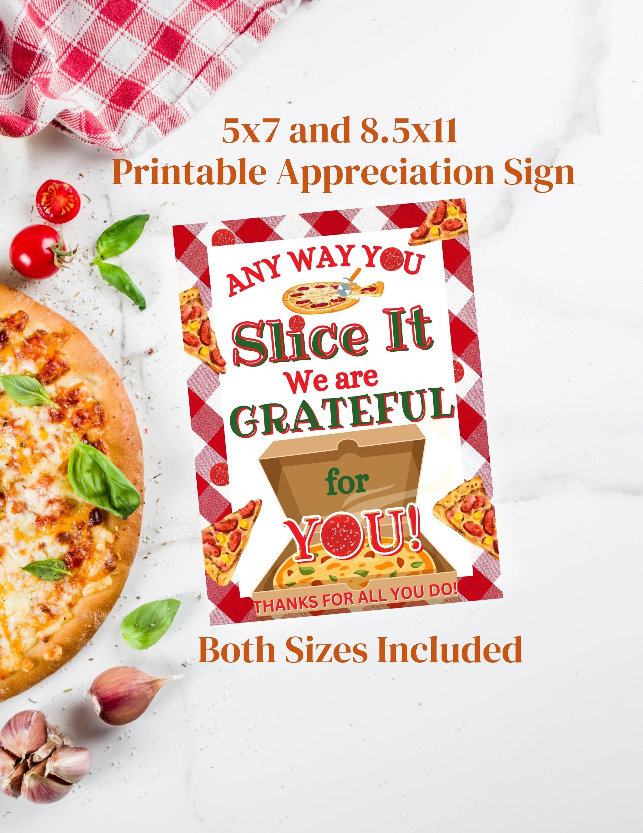 Pizza Appreciation Sign, Teacher Staff Gift (printable) - Etsy