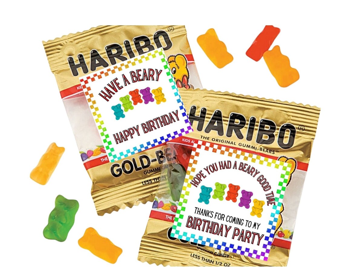 Printable Gummy Bear Birthday Tag Birthday Bear Tag Gummy - Etsy