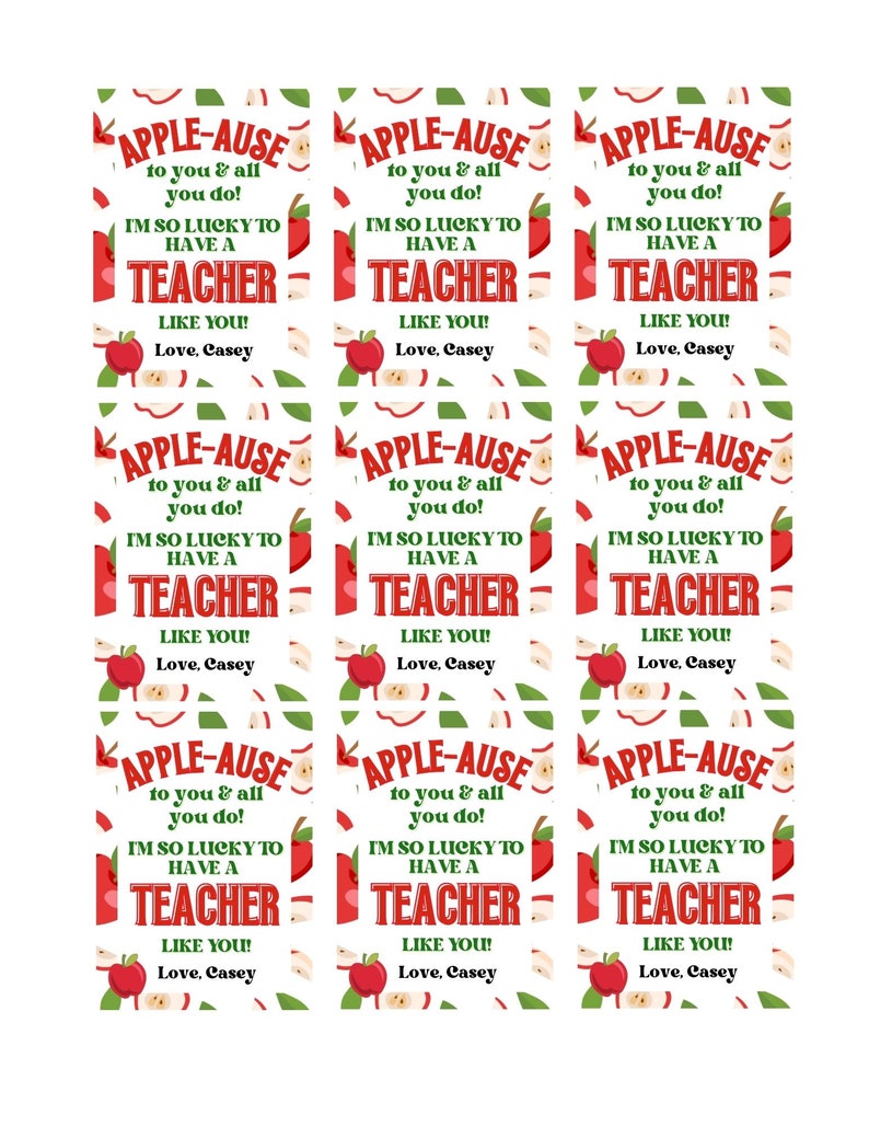 Appreciation Tag Teacher Appreciation Tag Printable Teacher - Etsy