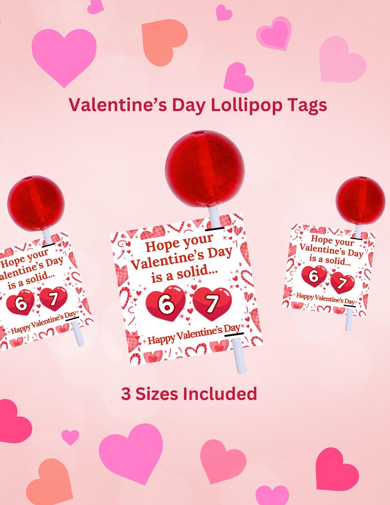 Printable Valentines Day Lollipop Holder Tags (PDF Pattern) - Etsy