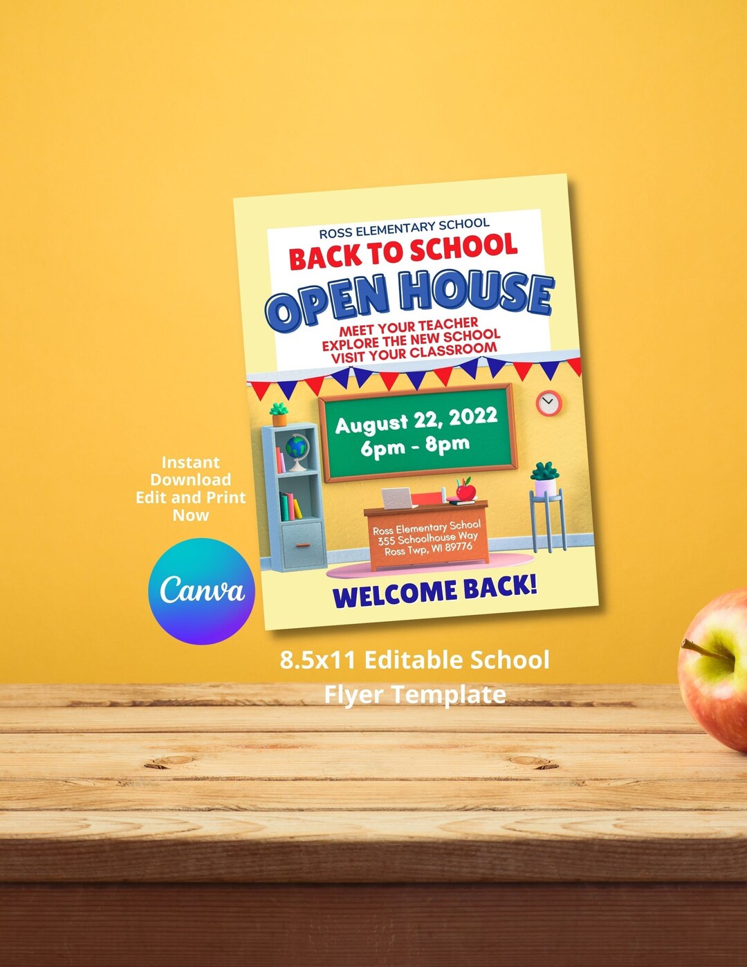 Back to School Flyer, School Open House Flyer, Editable School Flyer ...