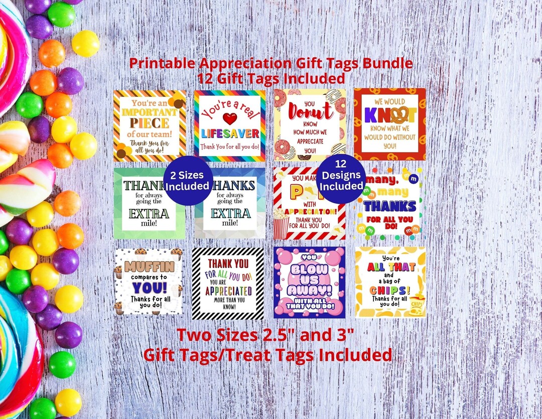 Printable Employee Appreciation Tag, Teacher, Nurse, Thanks for All You ...