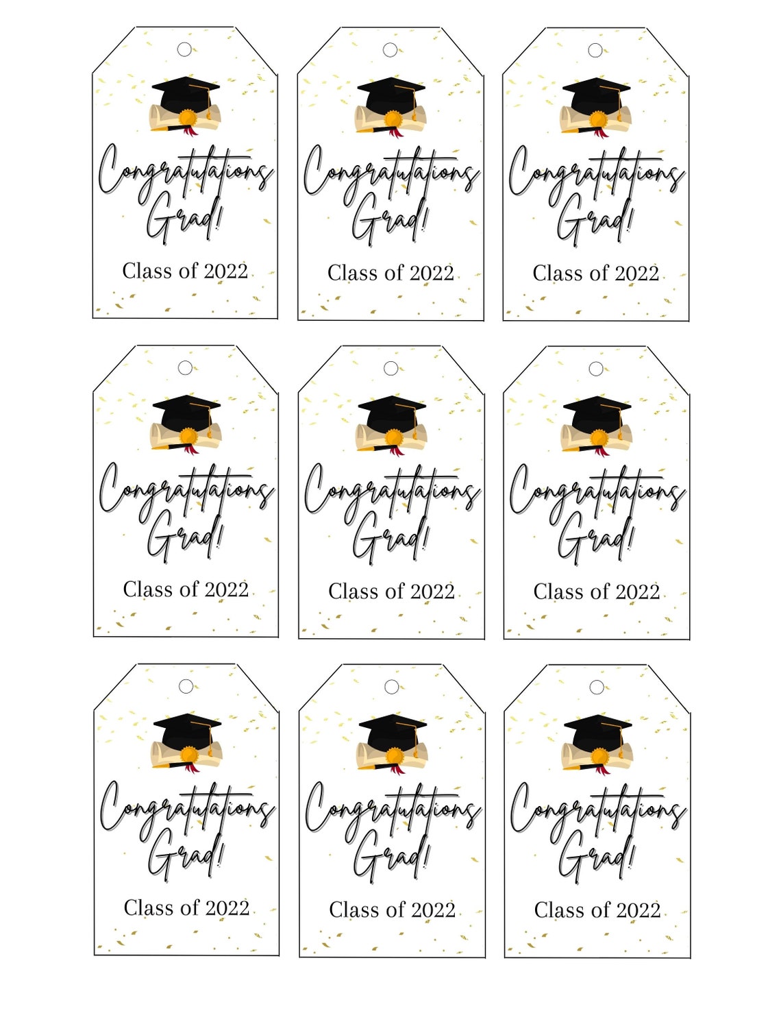 Graduation Gift Tags Graduation Cap Tags Congratulations - Etsy