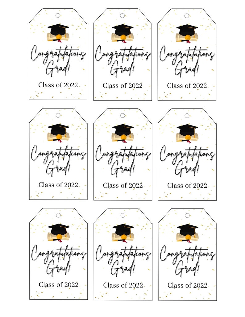 Graduation Gift Tags Graduation Cap Tags Congratulations - Etsy
