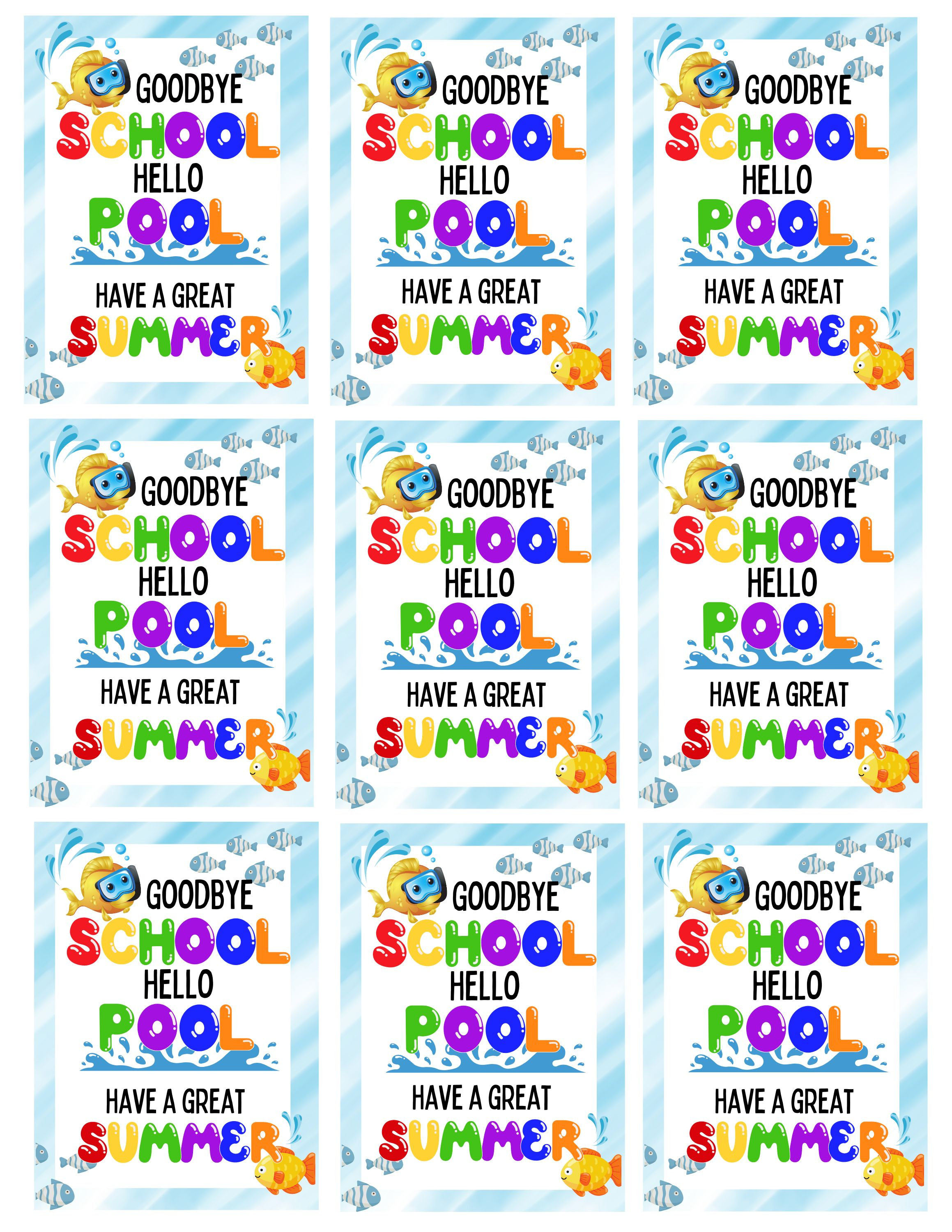 Summer Gift Tag, End of School Year Tag, Summer Tag, End of School ...