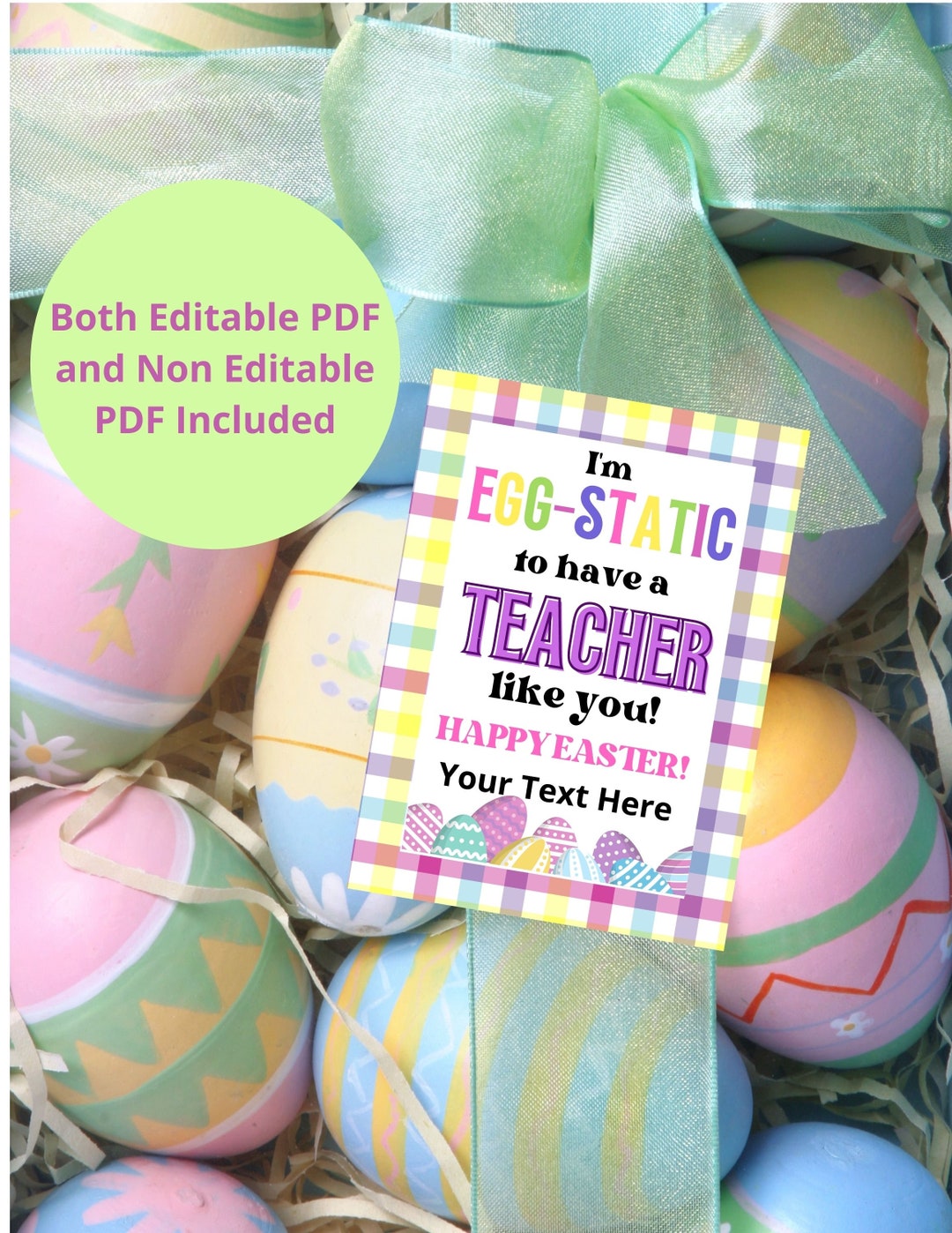 Teacher Appreciation Gift Tag, Easter Treat Tags, Editable Easter Treat ...