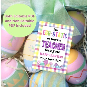Teacher Appreciation Gift Tag, Easter Treat Tags, Editable Easter Treat ...
