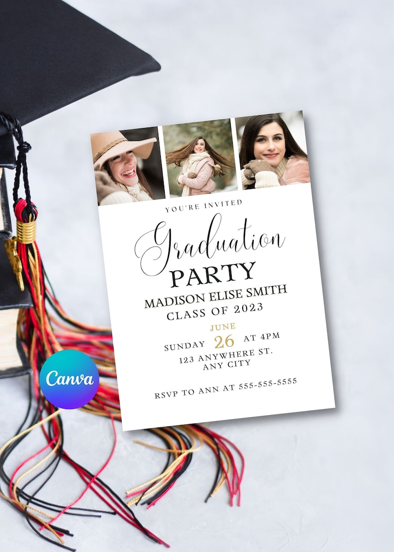 Editable Graduation Party Invitation Template (digital Download) - Etsy