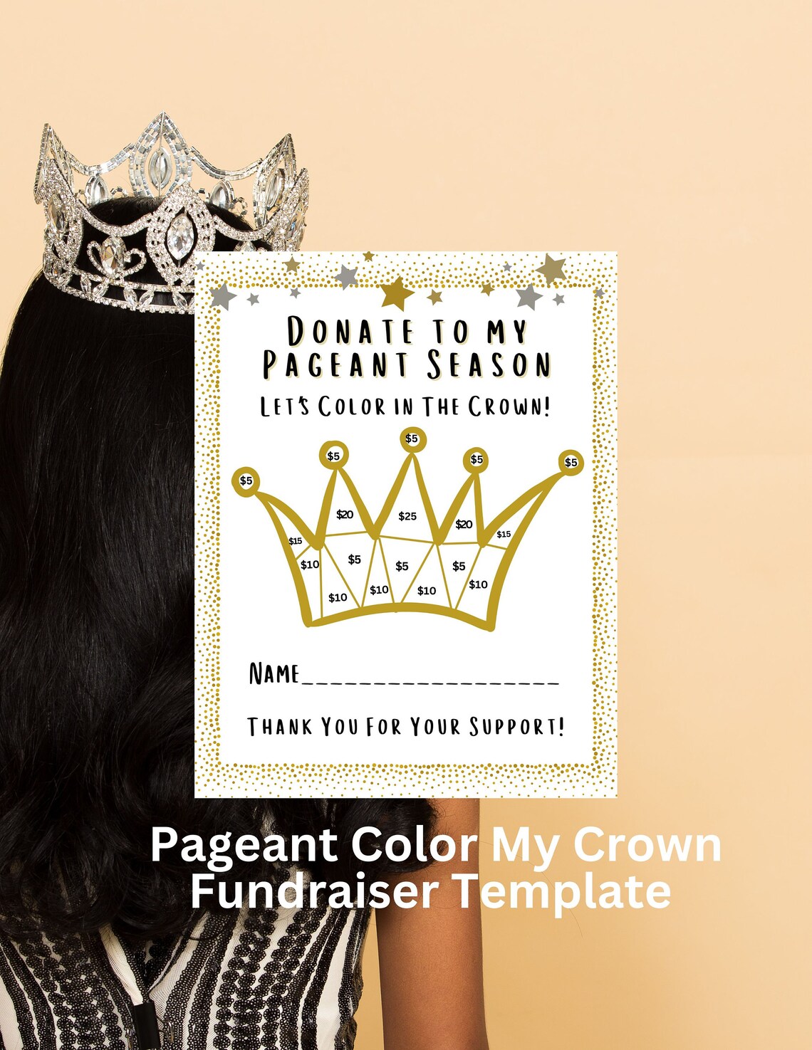 Pageant Season Color My Crown Fundraiser Printable (PDF) - Etsy