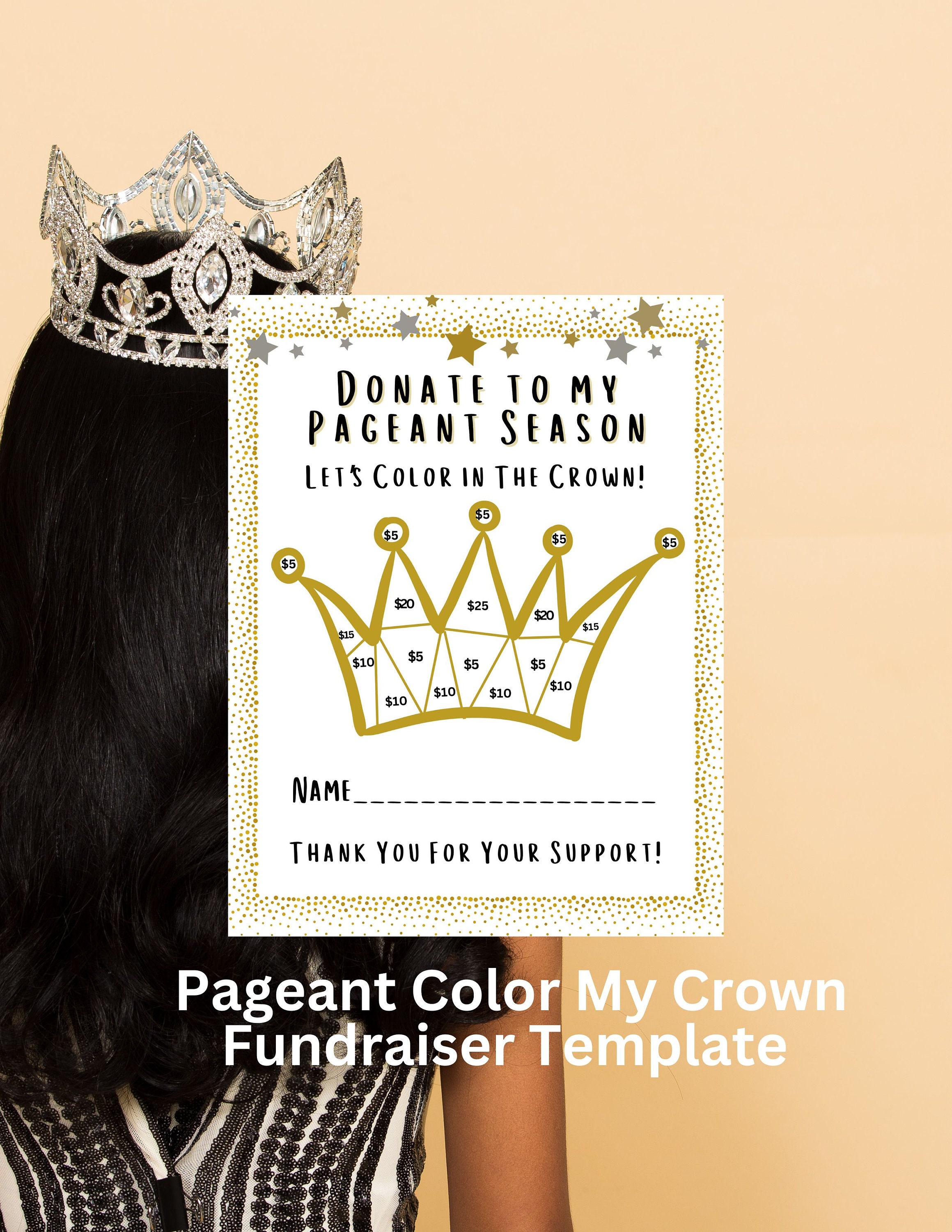 Pageant Season Color My Crown Fundraiser Printable (PDF) - Etsy