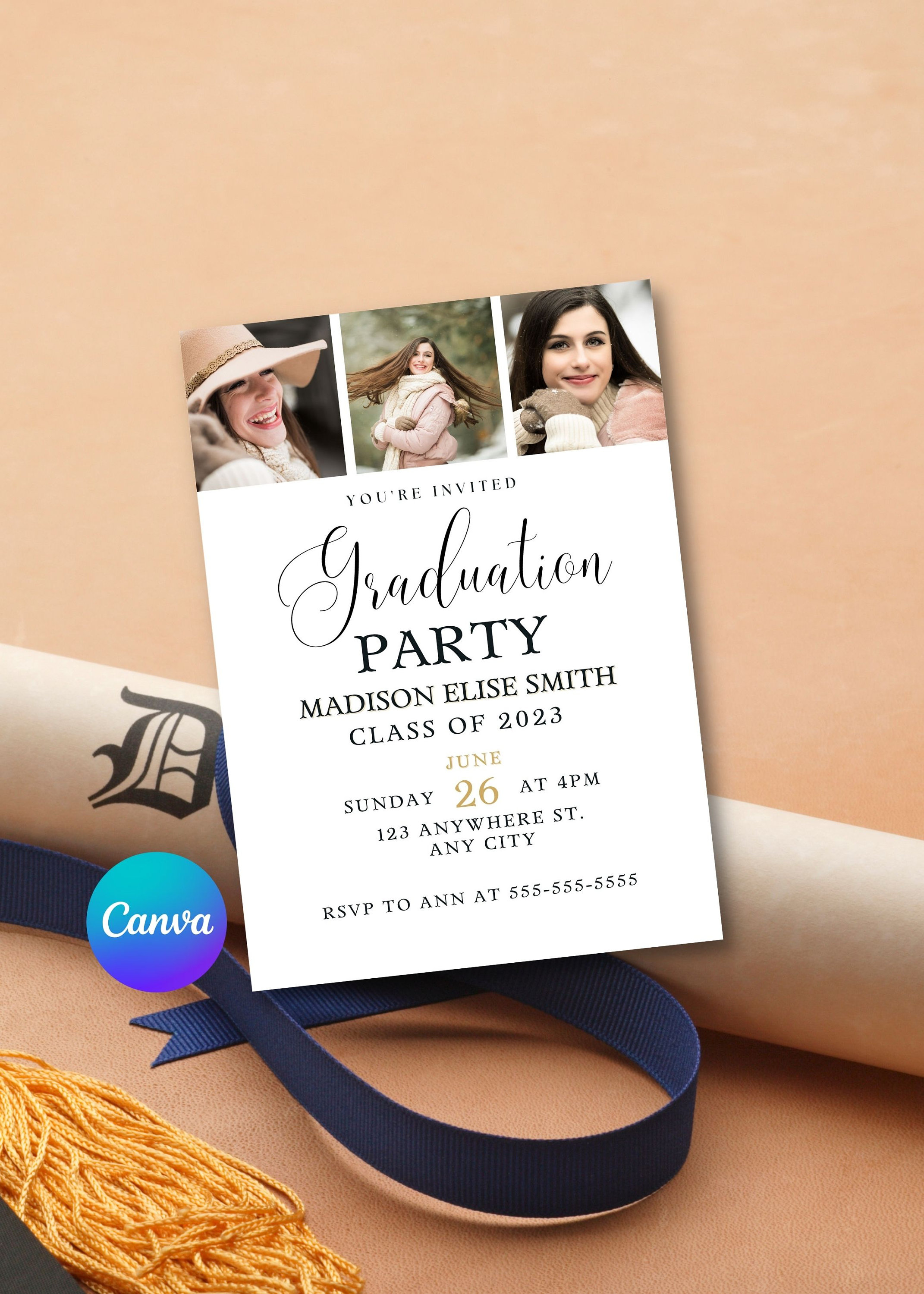 Editable Graduation Party Invitation Template (digital Download) - Etsy