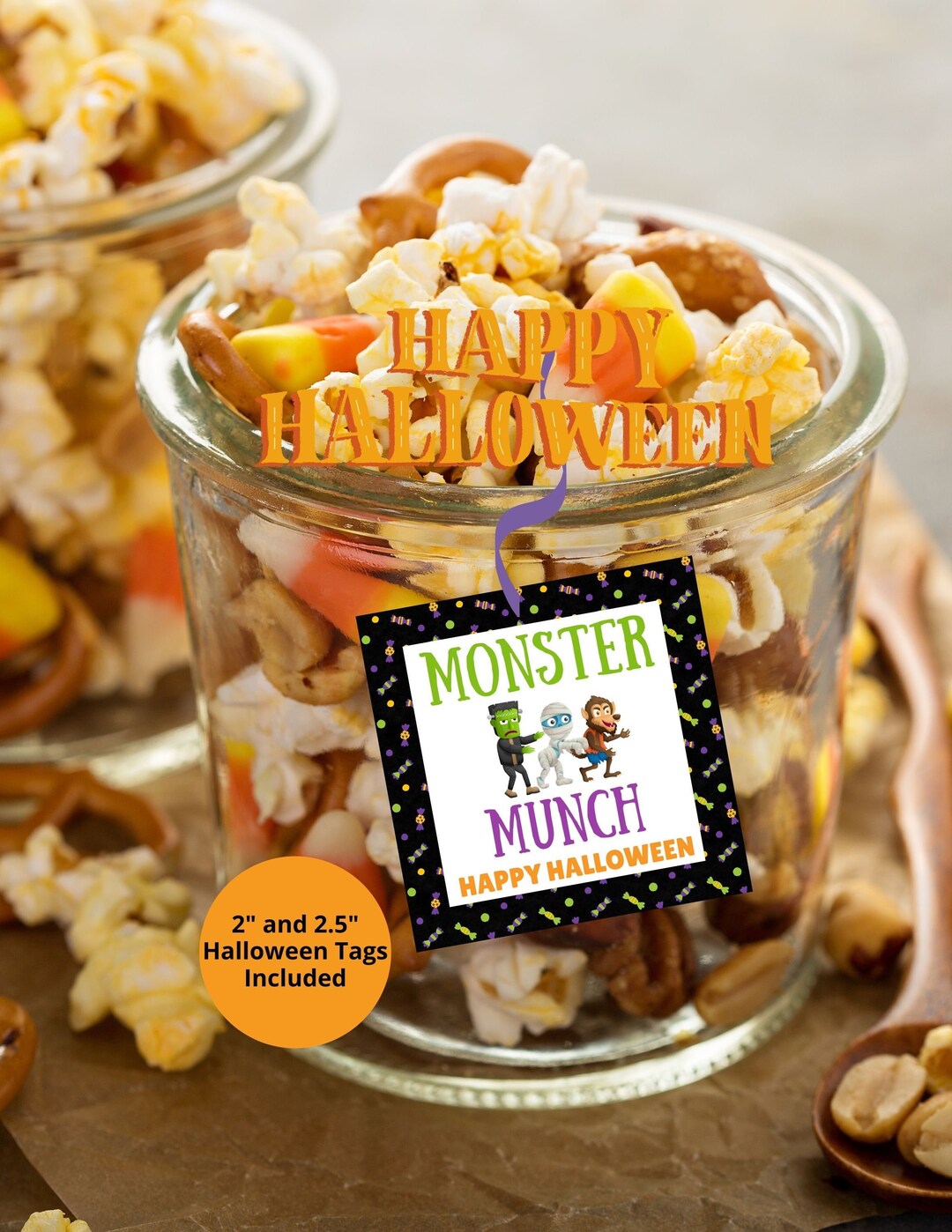 Halloween Tag Printable, Printable Halloween Tag, Monster Mix Tag ...