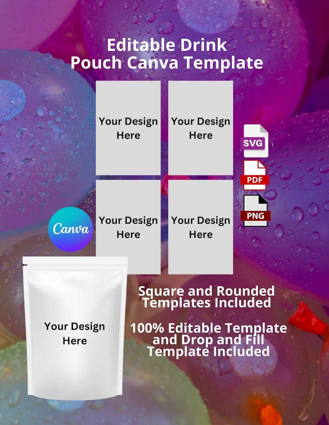 Juice Pouch Template, Blank Juice Pouch Template, Drink Pouch Template ...