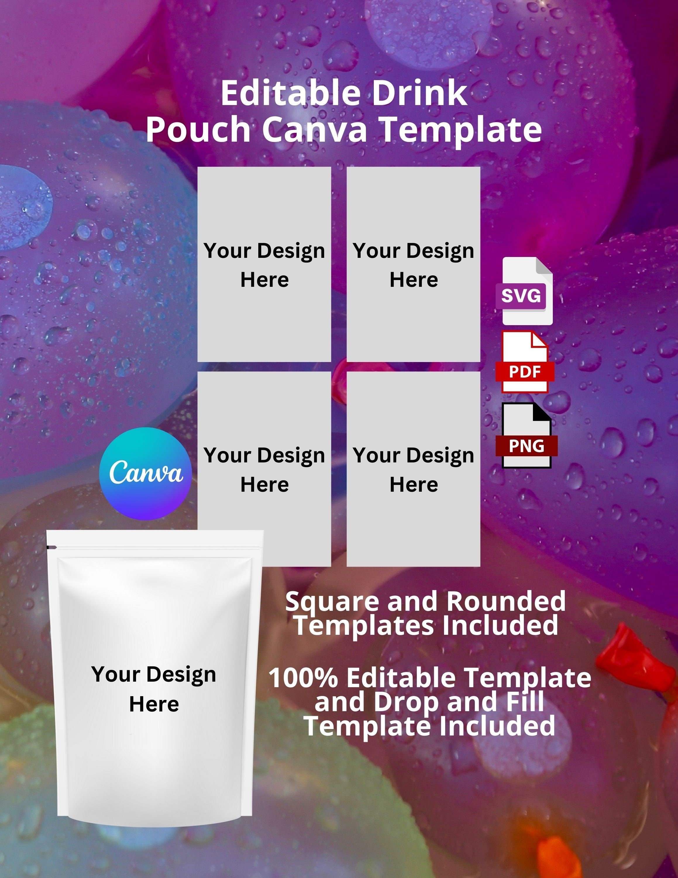 Juice Pouch Template Blank Juice Pouch Template Drink Pouch - Etsy