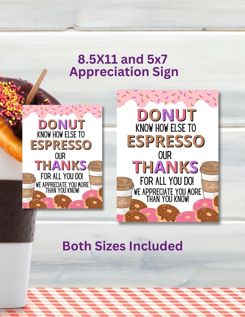 Appreciation Sign Teacher Appreciation Sign Donut Sign - Etsy