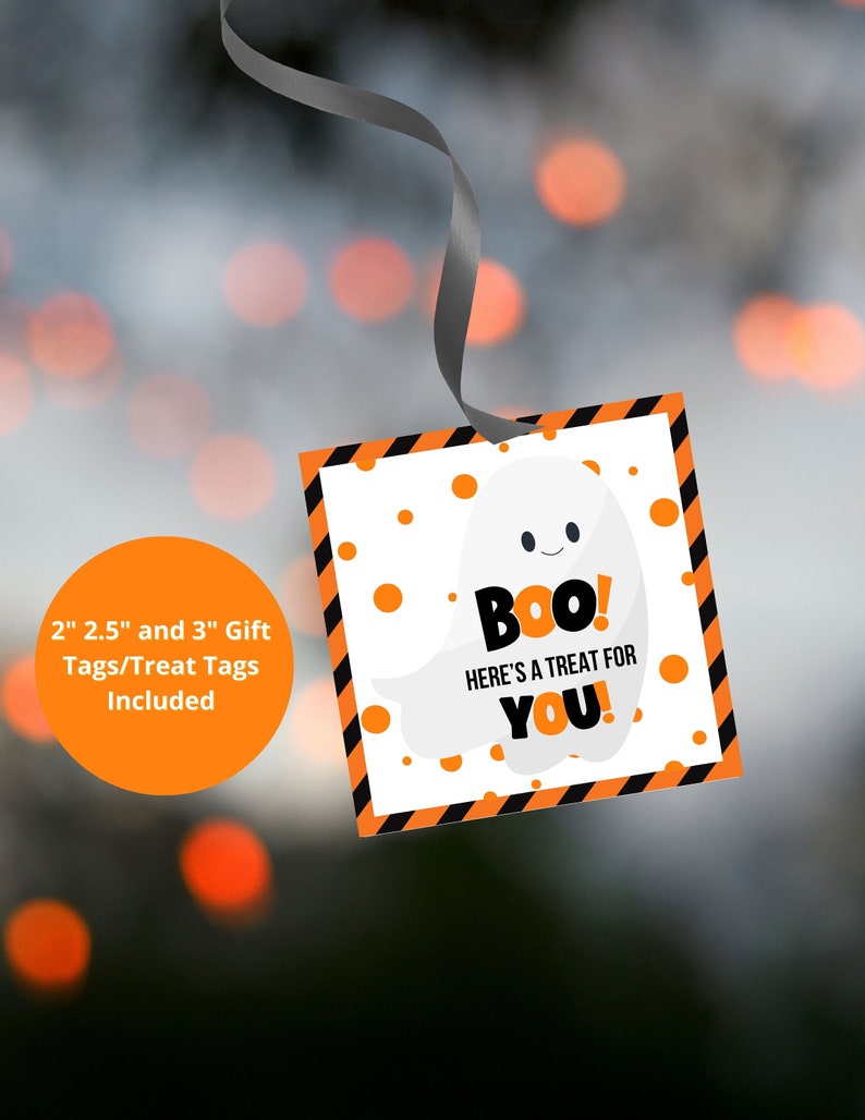 Printable Halloween Boo Treat Tags, Teacher Gift Tags (PDF) - Etsy