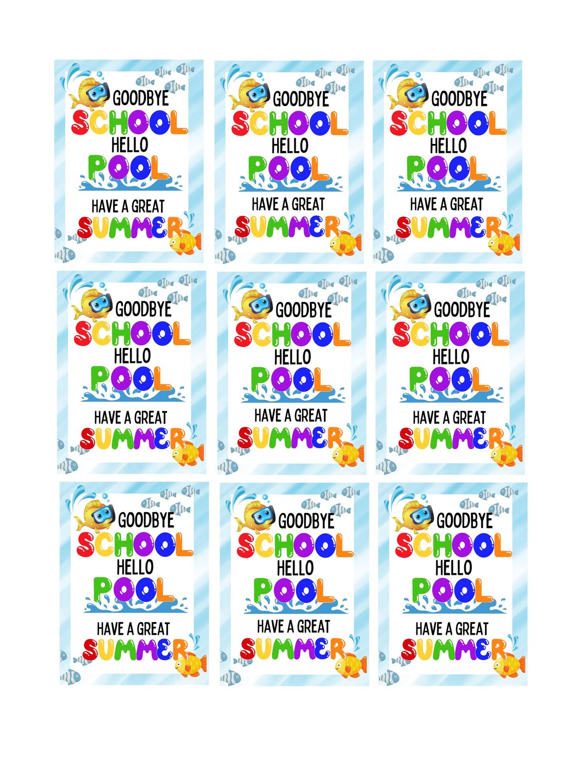 Editable End of School Gift Tag, Summer Treat Tag (PDF) - Etsy