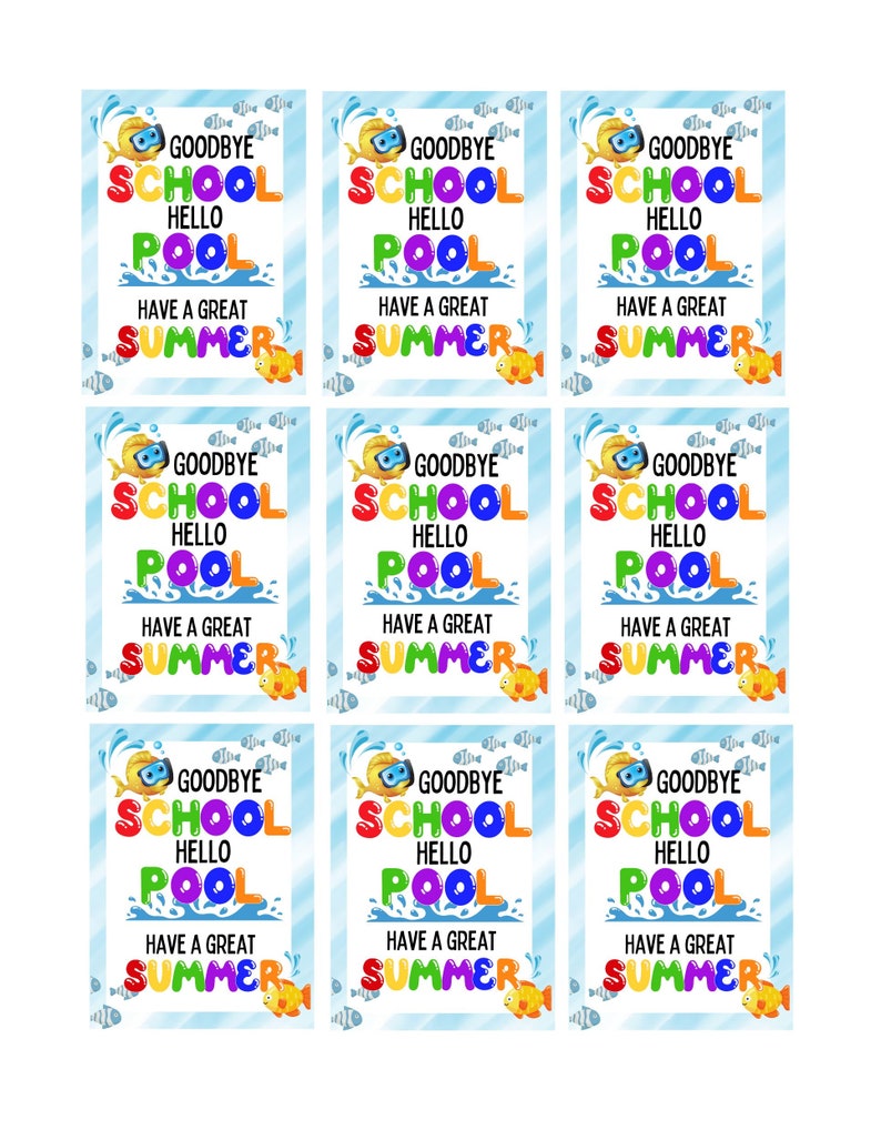Editable End of School Gift Tag, Summer Treat Tag (PDF) - Etsy