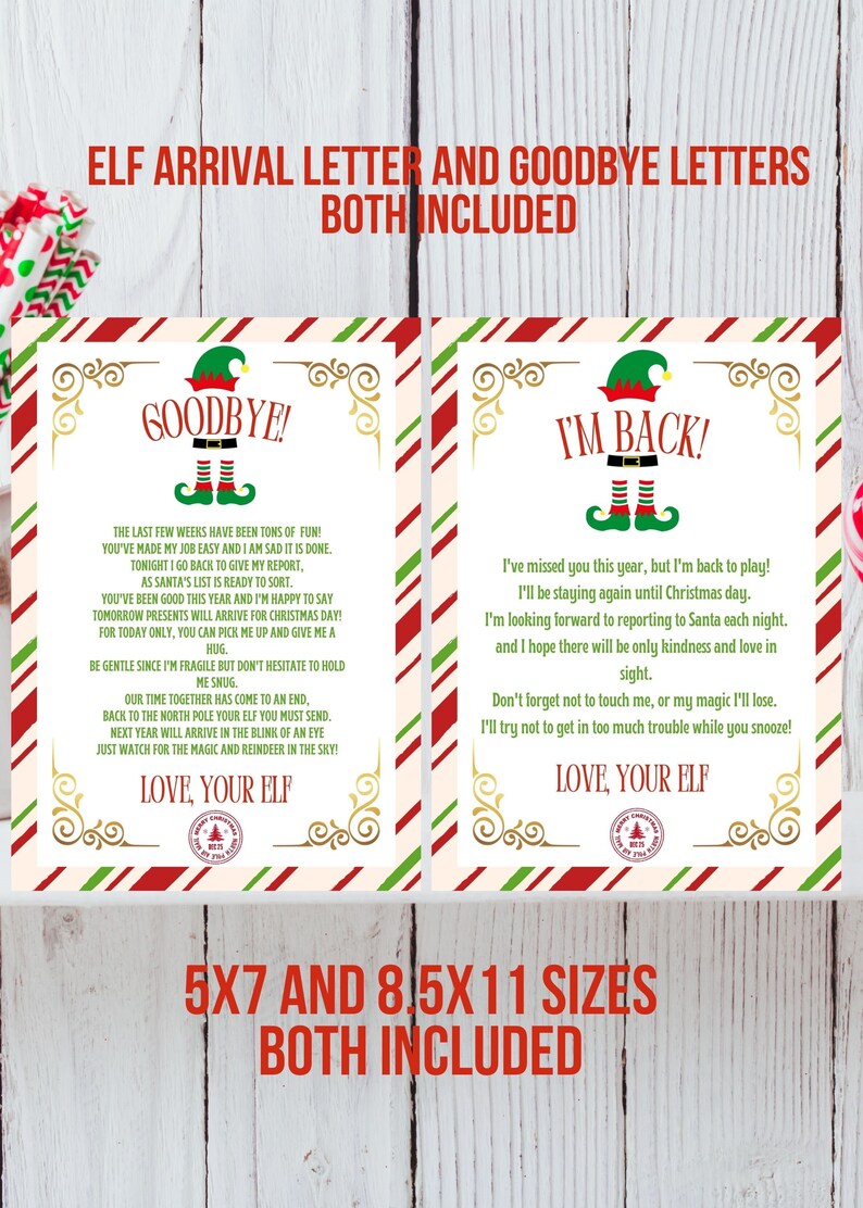Elf Arrival Letter Elf Goodbye Letter Elf Welcome Letter - Etsy