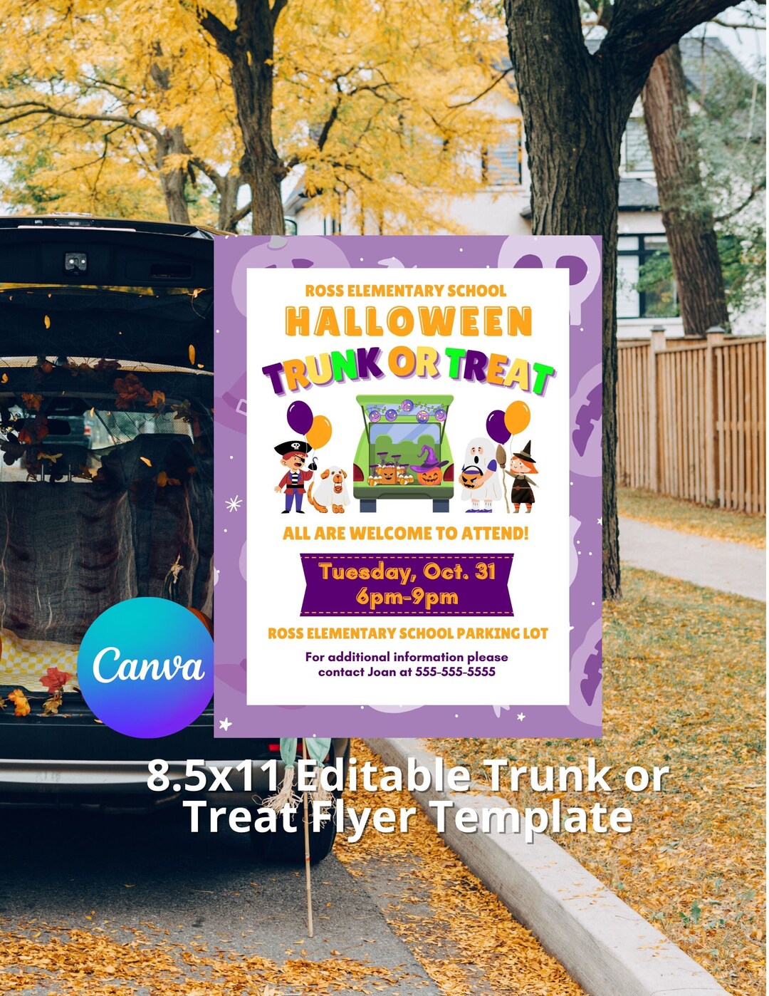 Editable Trunk or Treat Flyer, Trunk or Treat Flyer, Halloween ...