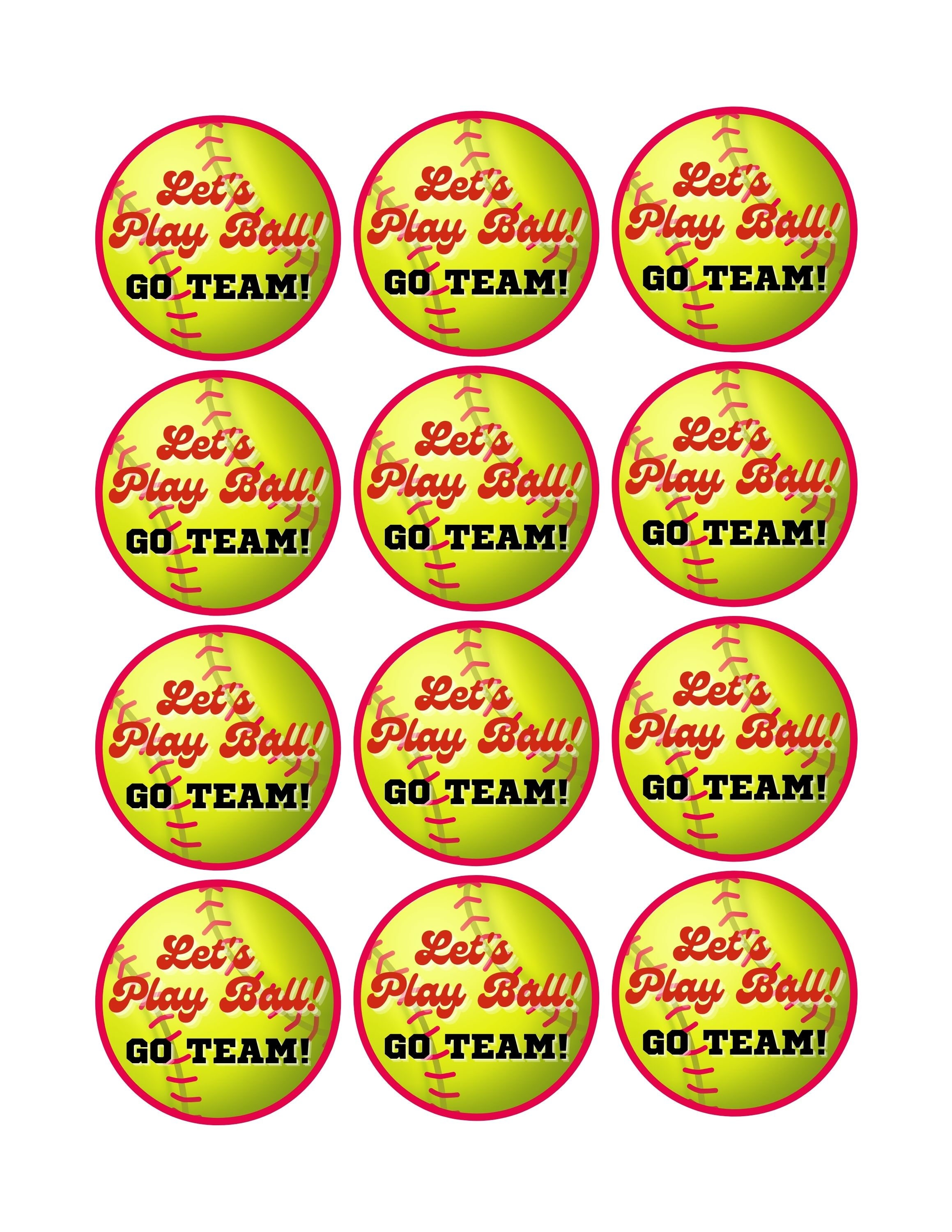 Softball Gift Tags Softball Treat Tags Let's Play Ball - Etsy
