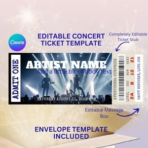 Concert Ticket Template, Surprise Concert Ticket, Ticket Template ...